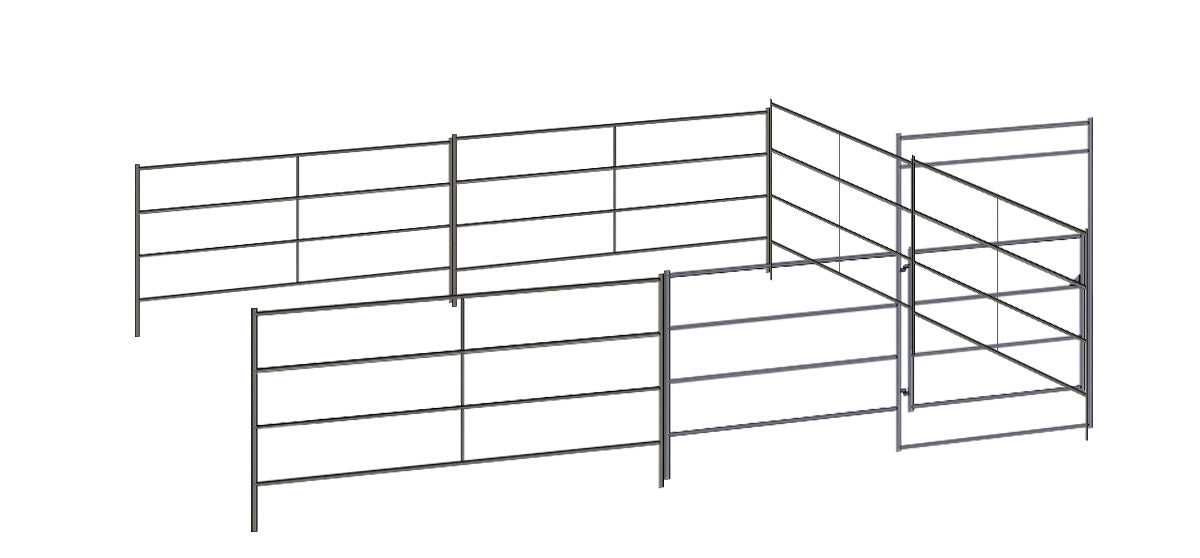 20 Ft X 20 Ft Add-On Stall (4 Rail) | For Sale | Livestock Corrals